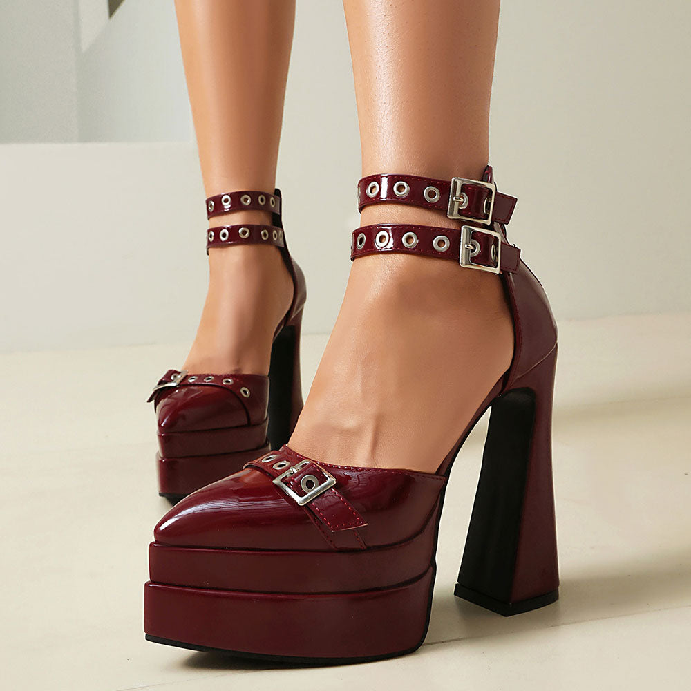 Vienna Heels | Women’s Block Heels with Buckle Straps | Raven Marque
